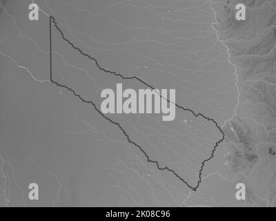 Formosa, province of Argentina. Grayscale elevation map with lakes and ...