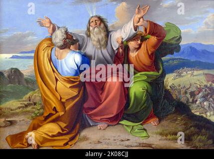 Moses, Aaron and Hur on Mount Horeb 1857 by William Page, born Albany ...