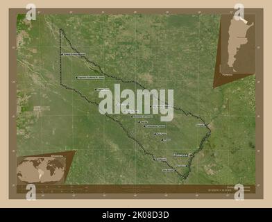 Formosa, province of Argentina. Low resolution satellite map. Locations ...