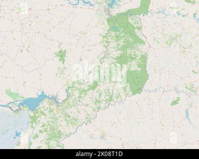 Misiones, province of Argentina. Open Street Map. Locations of major ...
