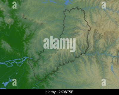 Misiones, province of Argentina. Colored elevation map with lakes and ...