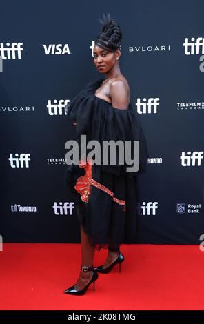 Jayme Lawson arriving to "The Woman King" premiere during the 2022 ...