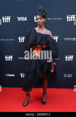 Jayme Lawson arriving to "The Woman King" premiere during the 2022 ...