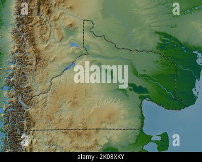 Rio Negro, province of Argentina. Elevation map colored in wiki style ...