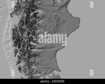 Santa Cruz, province of Argentina. Elevation map colored in wiki style ...