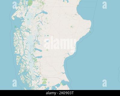 Santa Cruz, province of Argentina. Open Street Map. Corner auxiliary ...