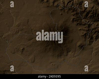Aragatsotn, province of Armenia. Colored elevation map with lakes and ...