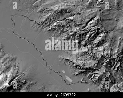 Ararat, province of Armenia. Bilevel elevation map with lakes and ...