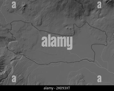 Armavir, province of Armenia. Grayscale elevation map with lakes and ...