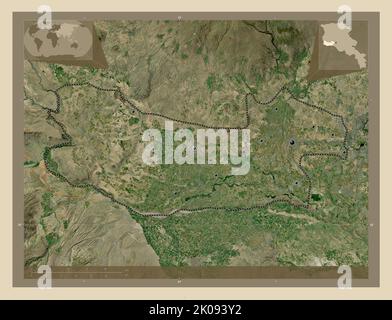 Armavir, province of Armenia. High resolution satellite map. Corner ...