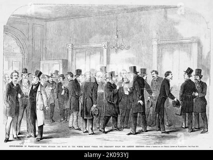 President Abraham Lincoln and his Cabinet in council at the White House ...