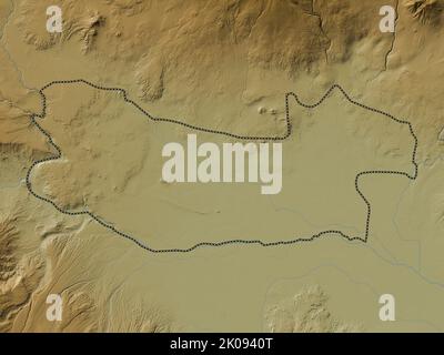 Armavir, province of Armenia. Colored elevation map with lakes and ...