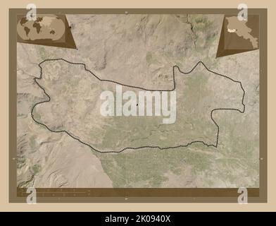Armavir, province of Armenia. Low resolution satellite map. Locations ...
