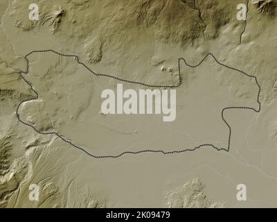 Armavir, province of Armenia. Colored elevation map with lakes and ...