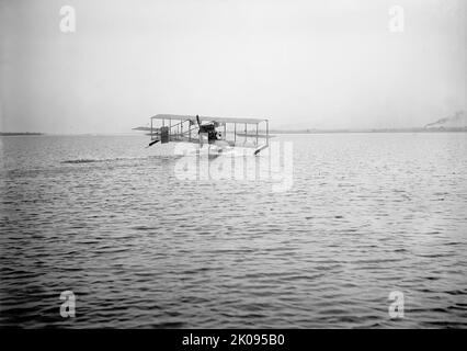 Lieutenant Theodore G. Ellyson, U.S.Navy, Testing Seaplane On Potomac ...