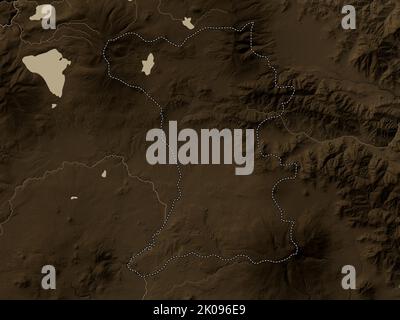 Shirak, province of Armenia. Colored elevation map with lakes and ...