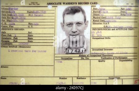 Robert Franklin Stroud, also known as the Birdman of Alcatraz Stock ...