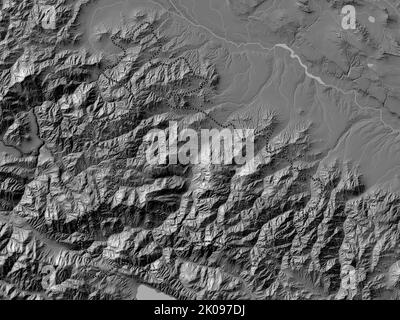 Tavush, province of Armenia. Bilevel elevation map with lakes and ...