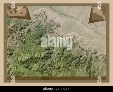 Tavush, province of Armenia. Low resolution satellite map Stock Photo ...