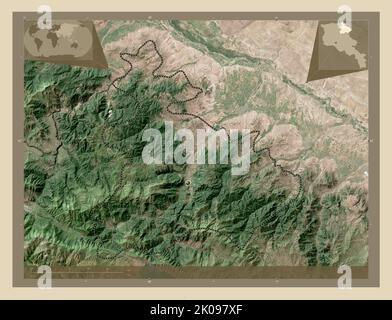 Tavush, province of Armenia. High resolution satellite map. Locations ...