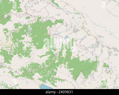 Tavush, province of Armenia. Open Street Map. Locations of major cities ...