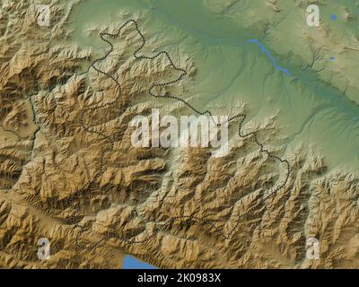Tavush, province of Armenia. Colored elevation map with lakes and ...