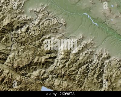 Tavush, province of Armenia. Colored elevation map with lakes and ...