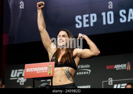 LAS VEGAS, NV - SEPTEMBER 9: Norma Dumont weighs in for their UFC 279 ...