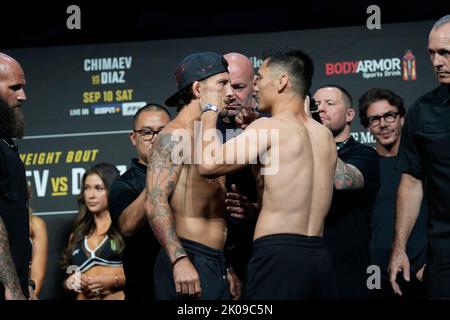 LAS VEGAS, NV - September 9: Chad Anheliger steps on the scale for the ...