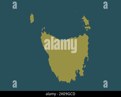 Tasmania, state of Australia. Solid color shape. Corner auxiliary ...