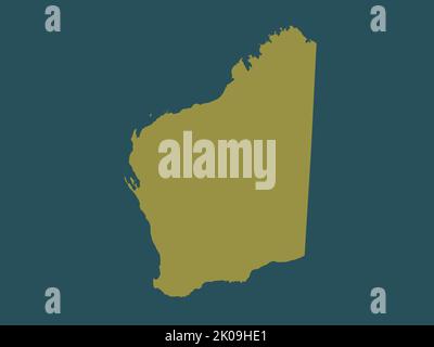 Western Australia, state of Australia. Solid color shape. Locations and ...