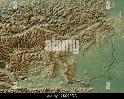 Steiermark, state of Austria. Elevation map colored in wiki style with ...