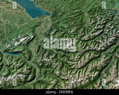 Vorarlberg, state of Austria. High resolution satellite map. Locations ...