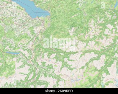 Vorarlberg, state of Austria. Open Street Map. Locations and names of ...