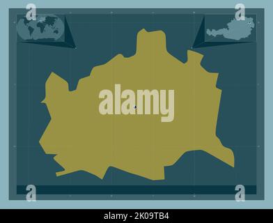 Wien, state of Austria. Solid color shape. Locations and names of major ...