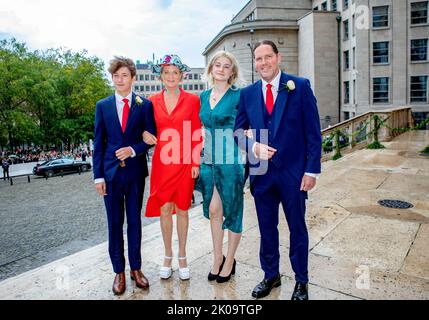 Oscar O'Hare, Princess Delphine, Josephine O'Hare and James O'Hare pose ...