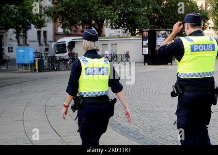 Malmo /Sweden/10 September 2022/Swedish police on ndutry during generla ...