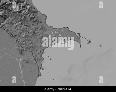 Absheron, region of Azerbaijan. Elevation map colored in wiki style ...