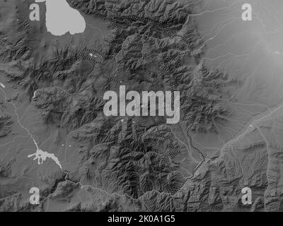 Kalbajar-Lachin, region of Azerbaijan. Grayscale elevation map with ...