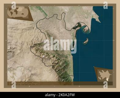 Lankaran, region of Azerbaijan. Low resolution satellite map Stock ...