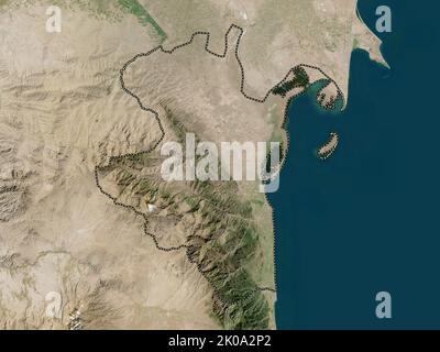 Lankaran, region of Azerbaijan. Low resolution satellite map. Locations ...