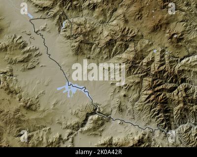 Nakhchivan, region of Azerbaijan. Colored elevation map with lakes and ...