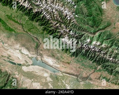 Shaki-Zaqatala, region of Azerbaijan. High resolution satellite map ...