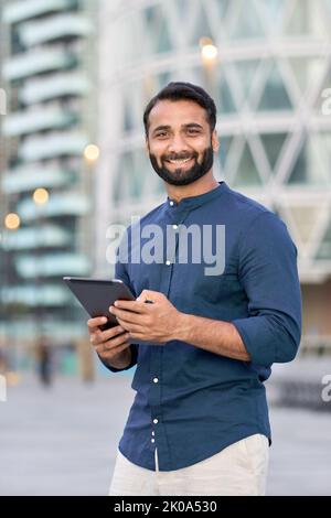 indian businessman outdoor with a computer tablet Stock Photo - Alamy