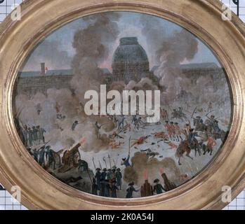 French Revolution. Paris. August 10, 1792. Storming of the Tuileries ...