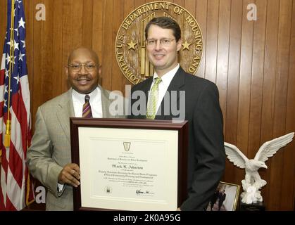 Secretary Alphonso Jackson with Mark Johnston, Jean Lin Pao, and Walter ...