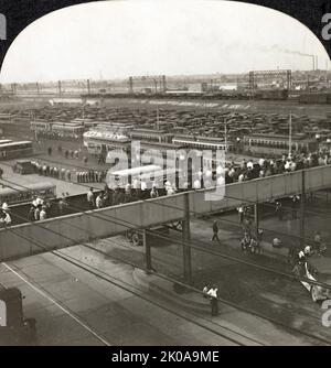 Employees leaving the Ford Motor Company's Factory, Detroit, Michigan ...