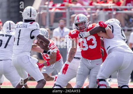 Arkansas State offensive lineman Robert Holmes (57) during a NCAA ...