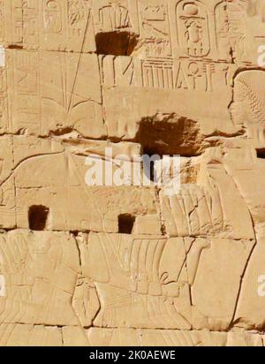 Stele of the reign of Menmaatre Seti I, describing his military ...