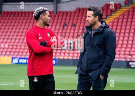WELCOME TO WREXHAM, from left: Dior Angus, Rob McElhenney, Tyler French ...